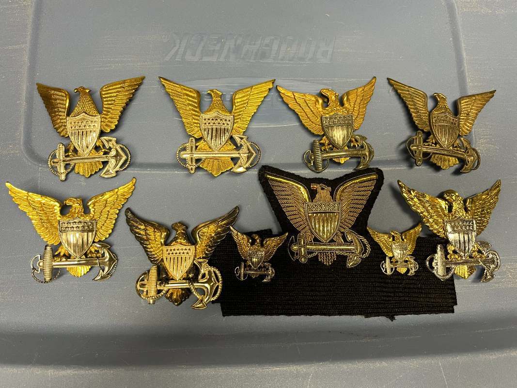 US Coast Guard USCG Officers Visor Cap Hat Badge - NAVY, MARINE CORPS ...