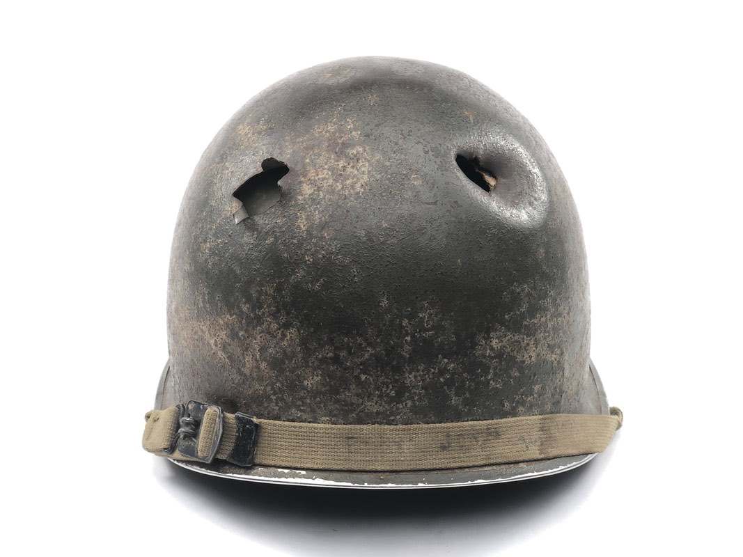 Bullet damaged early M1 - M-1; M-1C & M-2 HELMETS - U.S. Militaria Forum