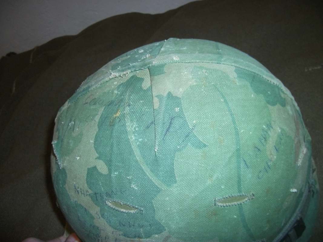 Vietnam war helmet covers with graffiti - M-1; M-1C & M-2 HELMETS - U.S ...
