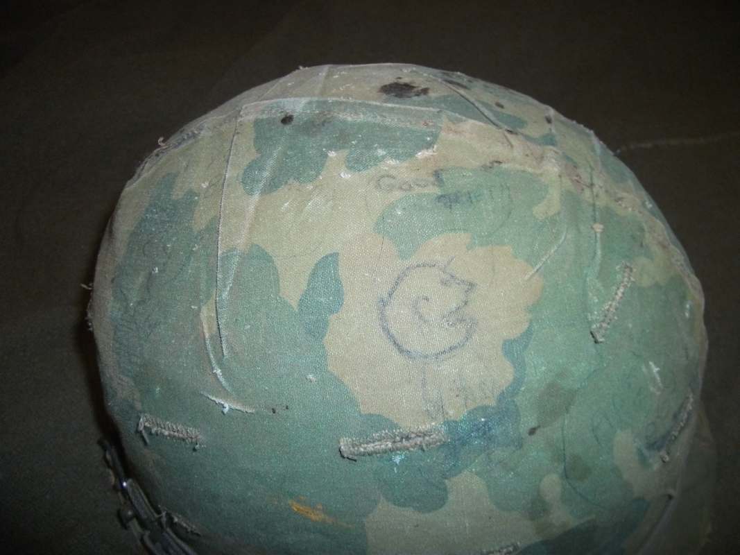 Vietnam war helmet covers with graffiti - M-1; M-1C & M-2 HELMETS - U.S ...