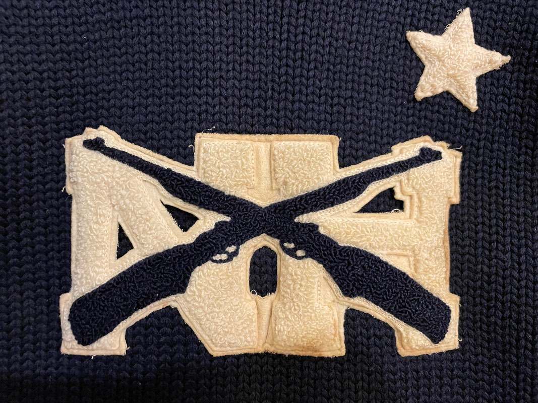 Chenille 121st Cavalry, Troop I patch on sweater - ARMY AND USAAF - U.S ...