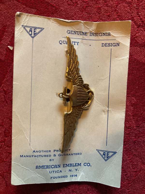 A.E. Co. Naval Aviator Wings - WING BADGES - U.S. Militaria Forum