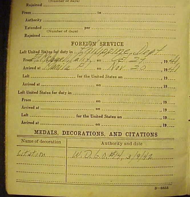 OFFICIAL WWII US ARMY SERVICE RECORD BOOK TO A POW ( Never made it to ...