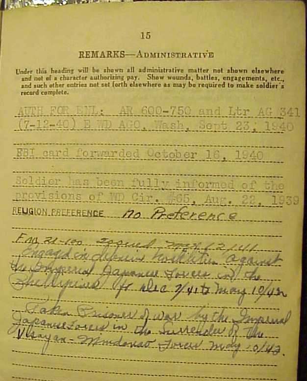 OFFICIAL WWII US ARMY SERVICE RECORD BOOK TO A POW ( Never made it to ...