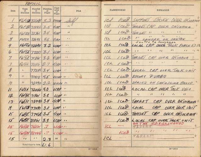 WWII NAVAL AVIATOR FLIGHT LOGBOOKS - EPHEMERA, PHOTOGRAPHS & MILITARY ...