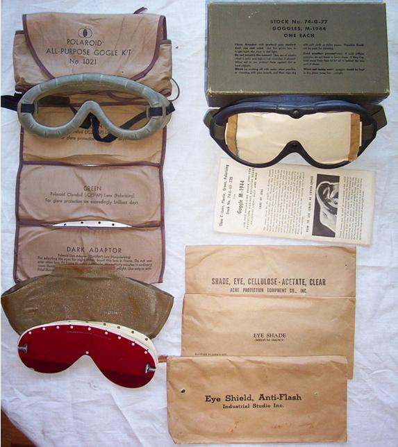 Goggles / Protective Eyewear of WWII - FIELD & PERSONAL GEAR SECTION ...