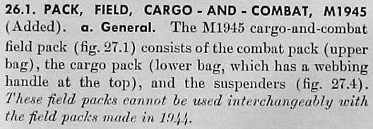 M1944 & M1945 Pack System - PINNED THREADS - FIELD & PERSONAL GEAR - U ...