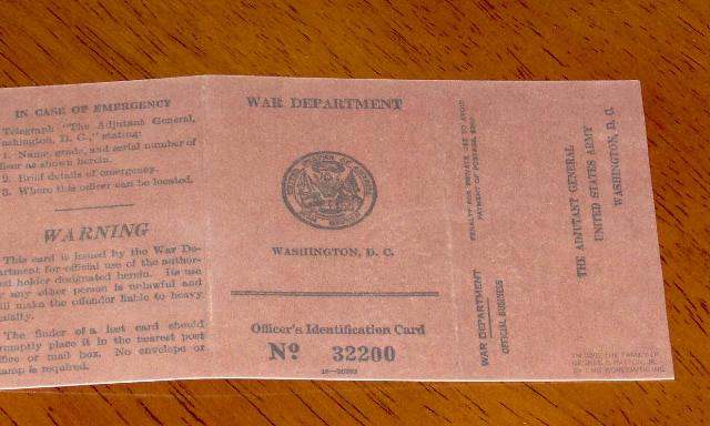 Fake Patton Military ID - EPHEMERA, PHOTOGRAPHS & MILITARY ARTWORK - U ...